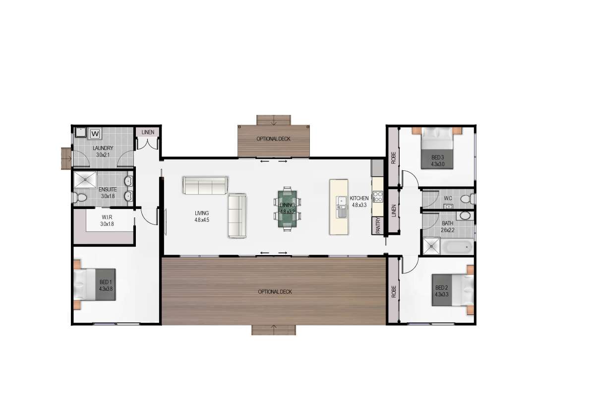 Fortescue Home Design | Simple & Practical Open-Plan Home