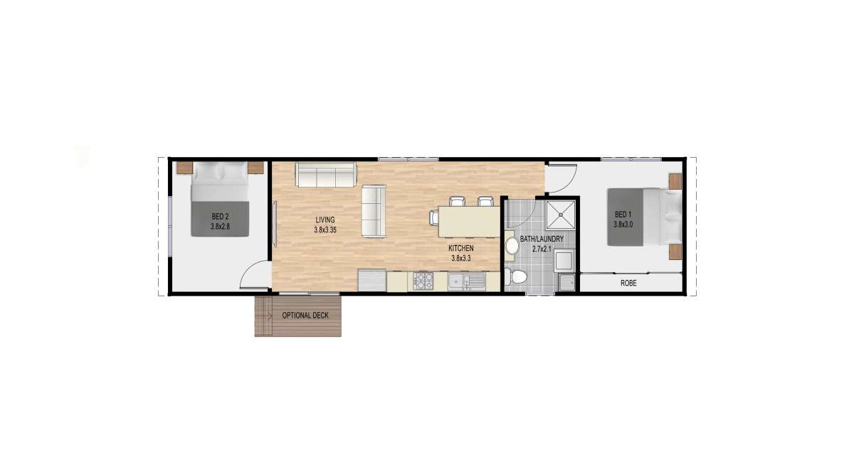 Maria - The Maria is a small two bedroom design.
